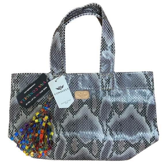 Consuela | Bags | Consuela Python Print Faux Snakeskin Mini Tote | Poshmark